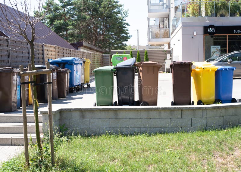 Bialystok, Poland, 07.09.2024. Garbage Cans of Different Colors, Waste ...