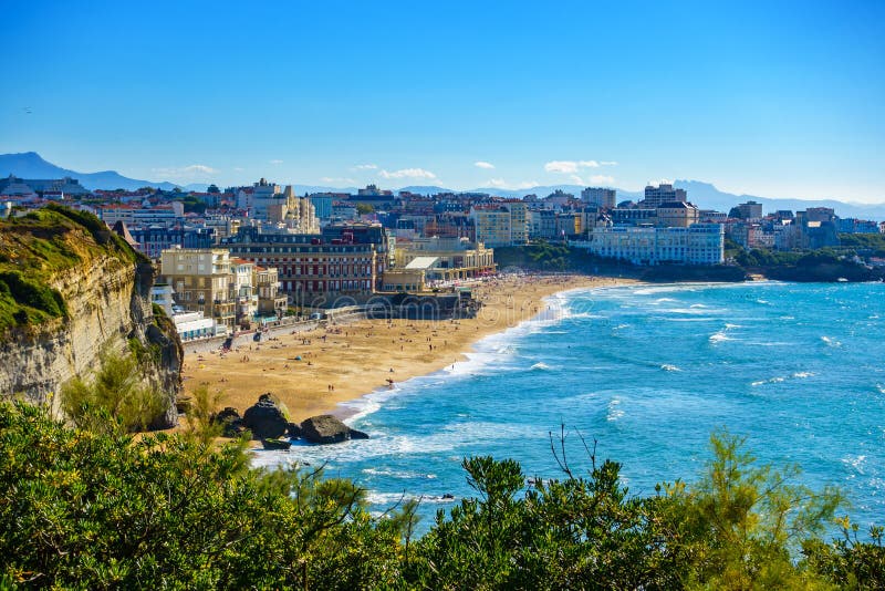 Biarritz Grande Plage in France Stock Image - Image of french, tourism ...