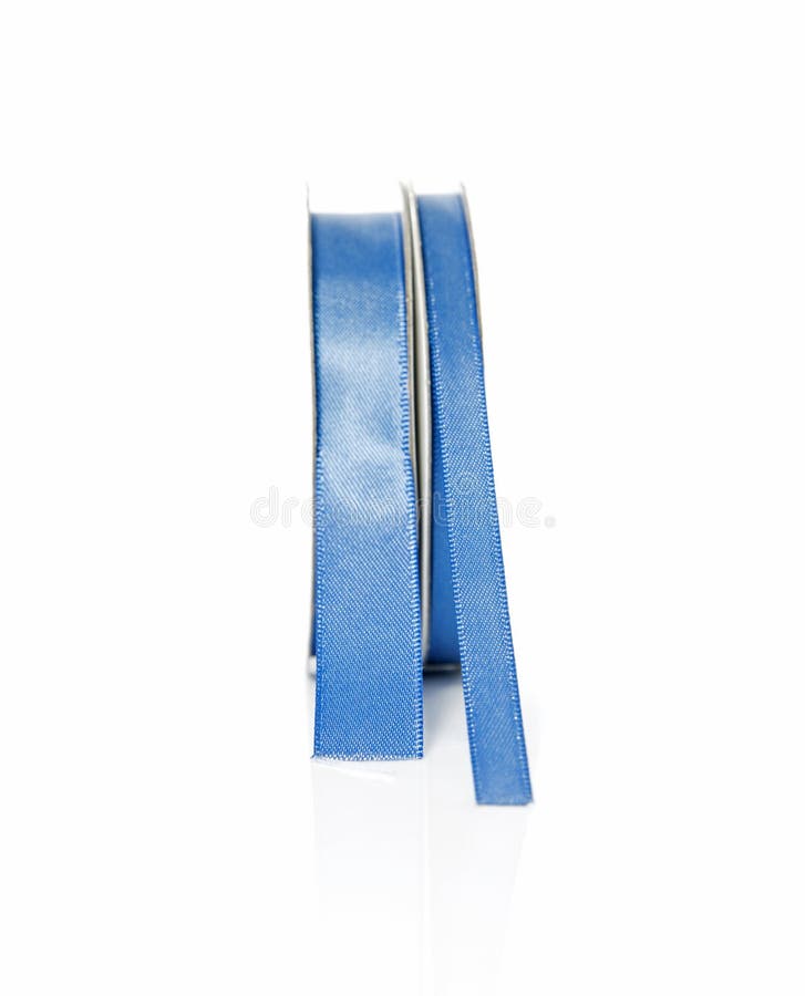 Blue Bias Binding Isolated on White. Untidy Length. Stock Photo - Image ...