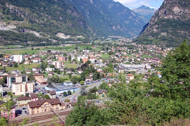 Biasca stock image. Image of trees, view, train, green - 12536969