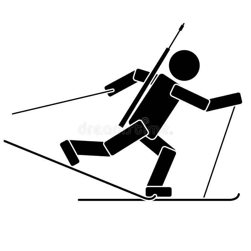 Pictogramme Courant De Biathlon Illustration de Vecteur - Illustration ...