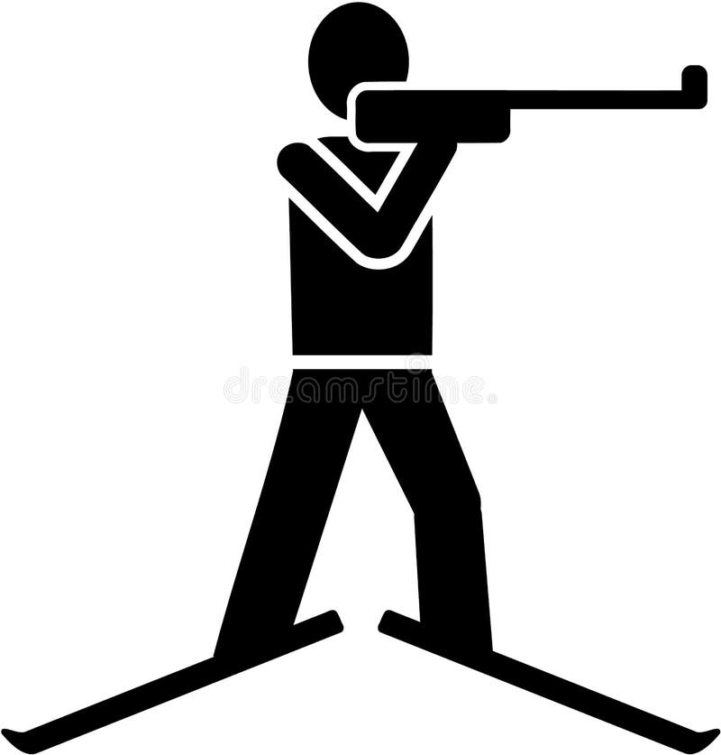 Biathlon-Symbol-Ikone vektor abbildung. Illustration von waffe - 73879042