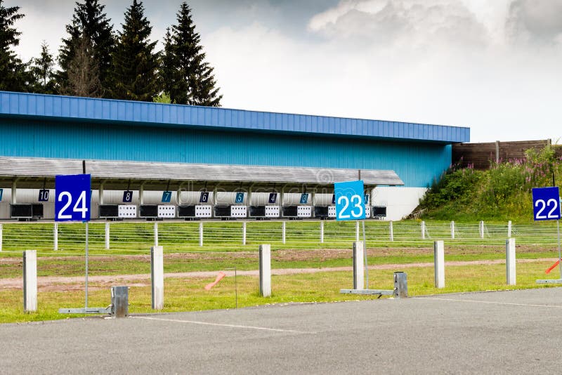 Biathlon shooting range stock image. Image of thuringian - 81671217