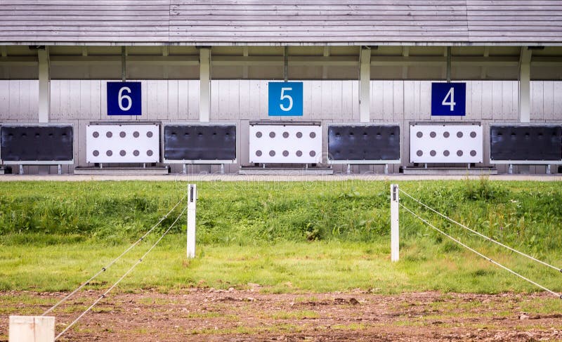 Biathlon shooting range stock image. Image of world, facilities - 81704117