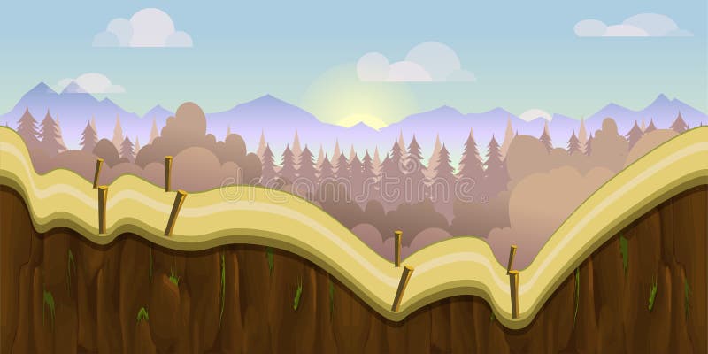 Biautiful Landscape, Game Background with Separated Layers. Stock ...