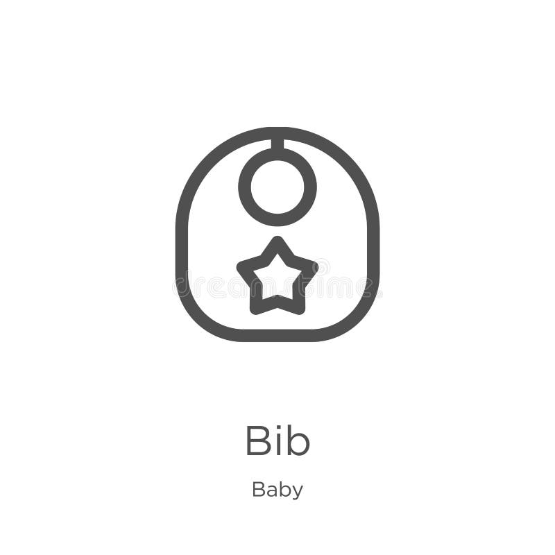 Bib Icon Vector from Baby Collection. Thin Line Bib Outline Icon Vector ...