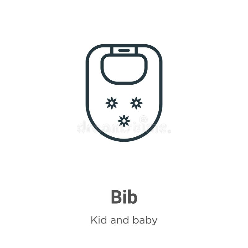 Bib Outline Vector Icon. Thin Line Black Bib Icon, Flat Vector Simple ...
