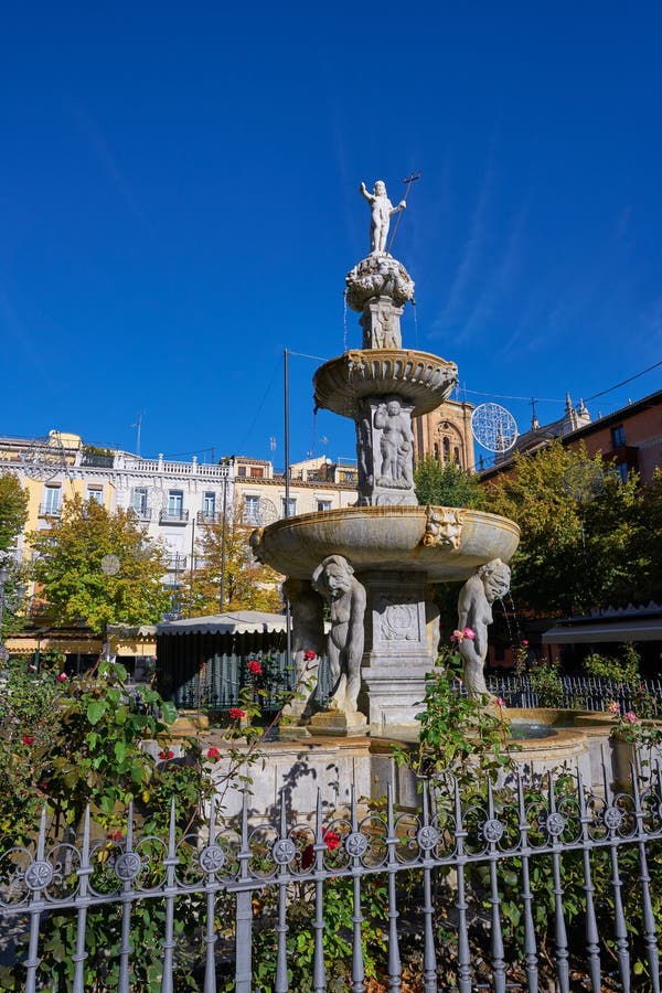 Bib Rambla Fountain of Giants in Granada Stock Image - Image of ...