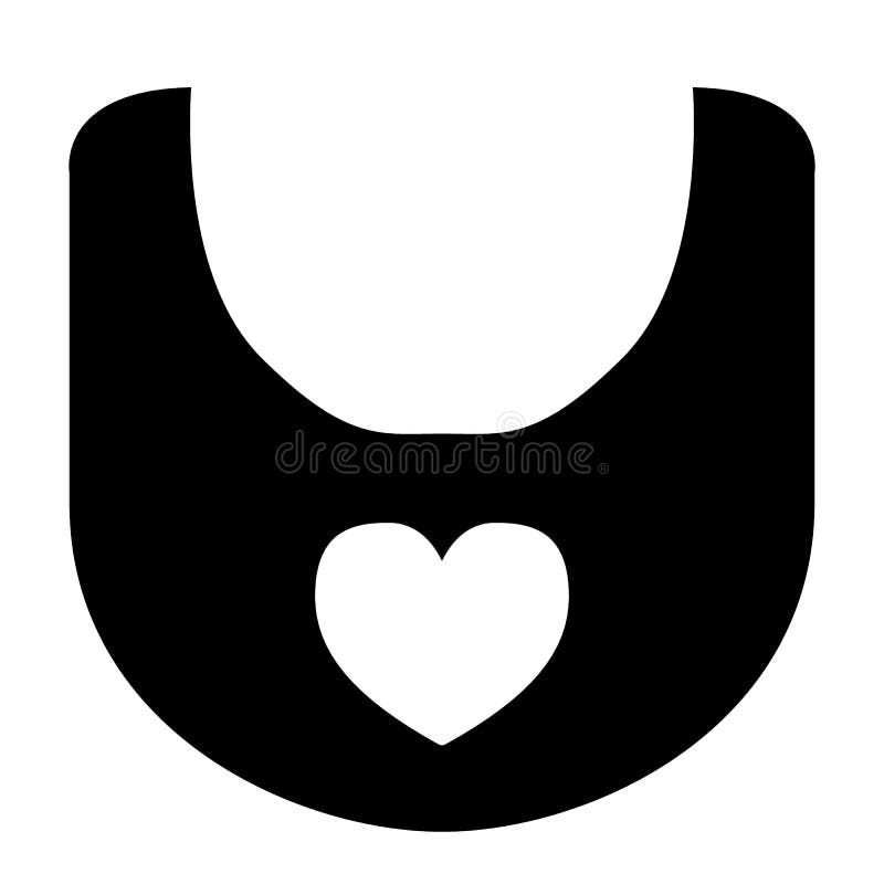 Bib Solid Icon. Baby Bib Vector Illustration Isolated on White Stock ...