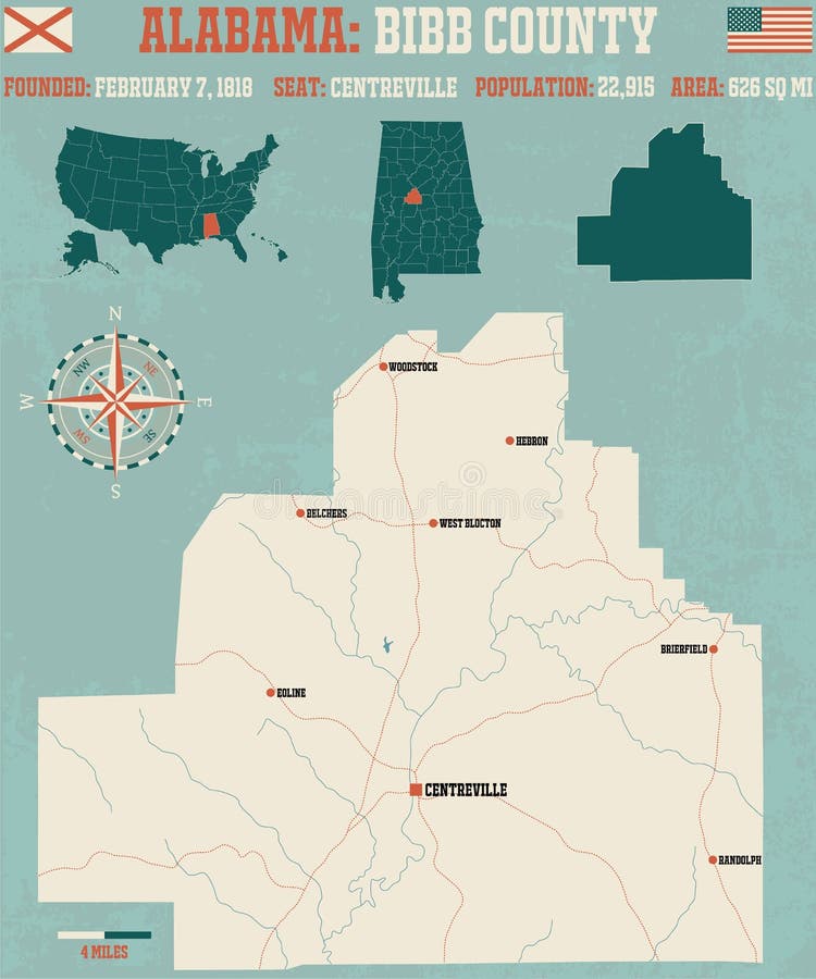 Map of Bibb County in Alabama Stock Vector - Illustration of ... Map of Bibb County in Alabama Stock Vector - Illustration of ...