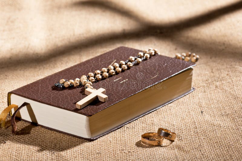 Old holy bible with cross stock photo. Image of torn - 11991378