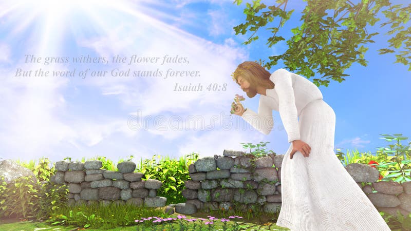 Bibel-Vers von Jesaja-40:8 stock abbildung. Illustration von christ ...