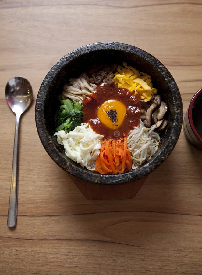 Bibim-ba Korean Food stock image. Image of food, stone - 24980731
