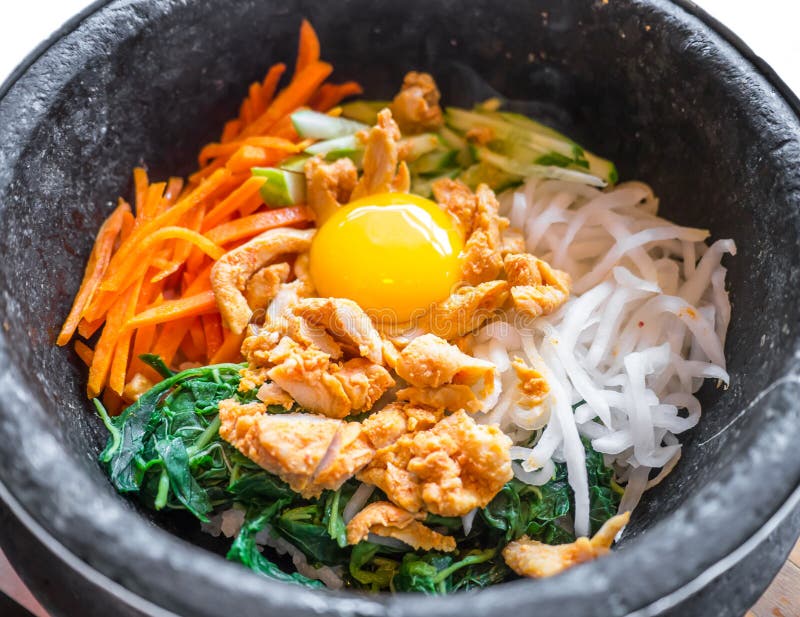 Bibimbap food stock image. Image of traditional, vegetables - 15393911