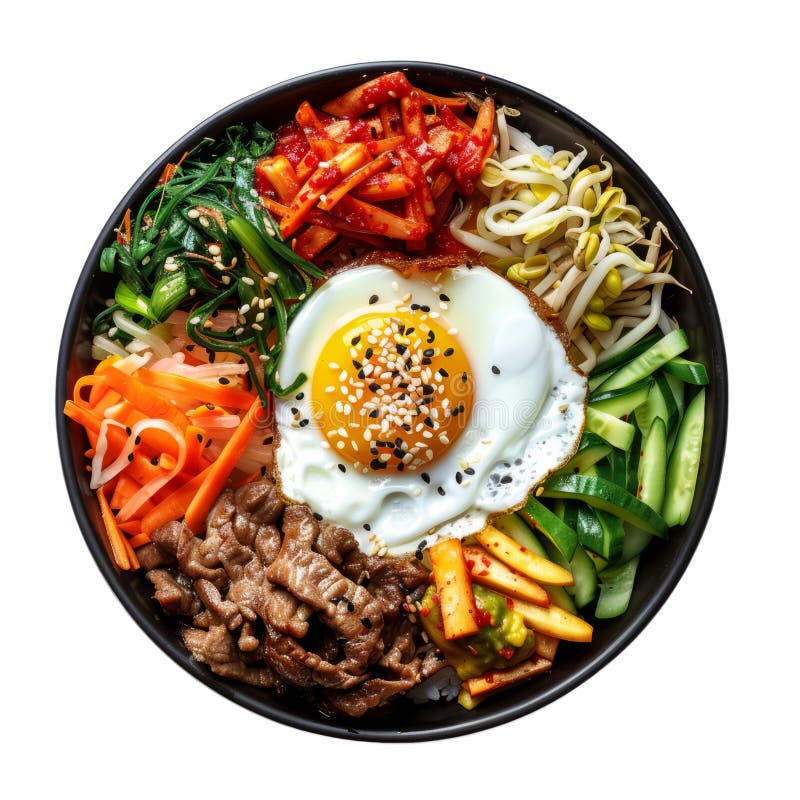 Bibimbap, a Korean Dish Featuring Mixed Rice Topped with Bulgogi ...