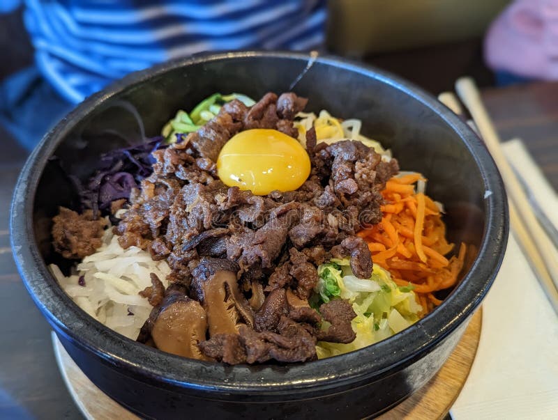 Bibimbap Korean Stone Pot Hot Spicy Stock Photo - Image of korean ...