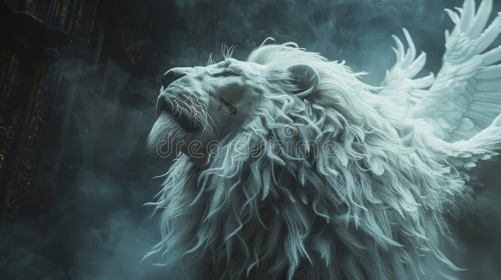 Biblical winged lion stock image. Image of profile, mammal - 367598687