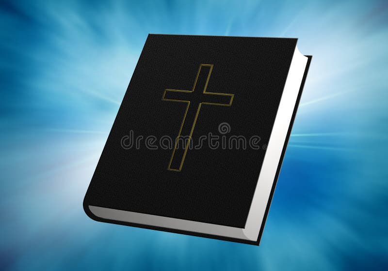Bible on blue background stock illustration. Illustration of spiritual ...