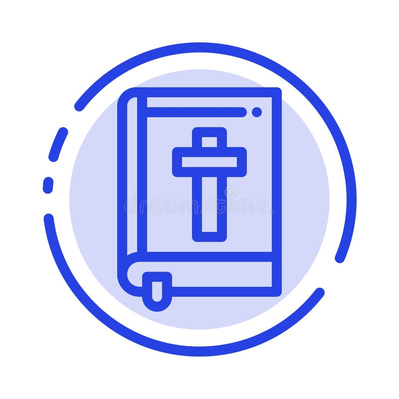 Bible, Book, Easter, Religion Blue Dotted Line Line Icon Stock Vector ...
