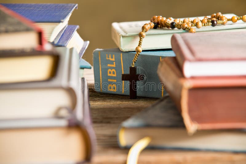 Bible in the Bookshelf stock image. Image of closeup - 46200737