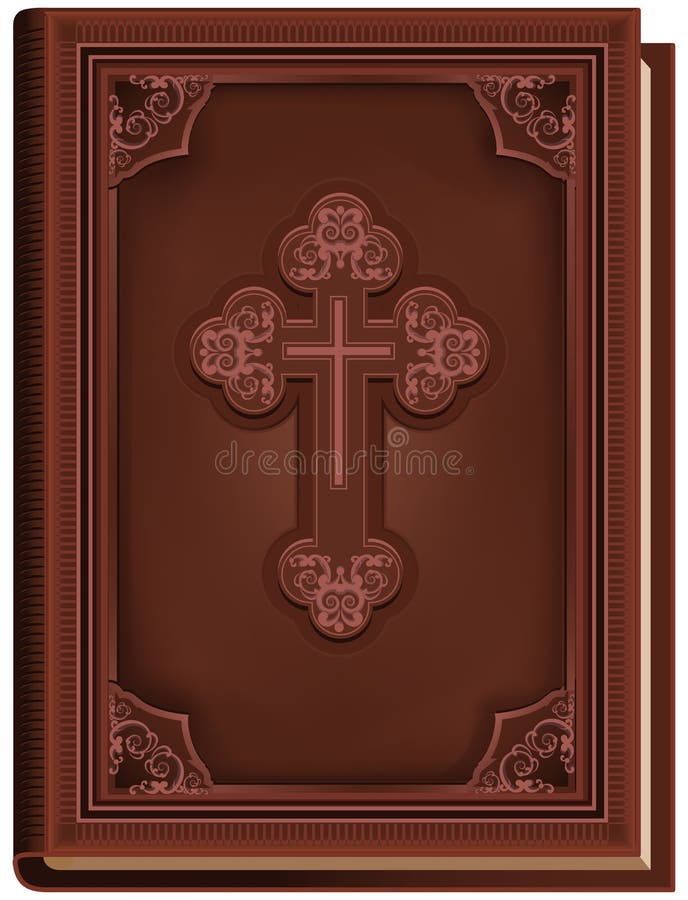 The Bible. Closed Book with a Cross on the Cover Stock Vector ...