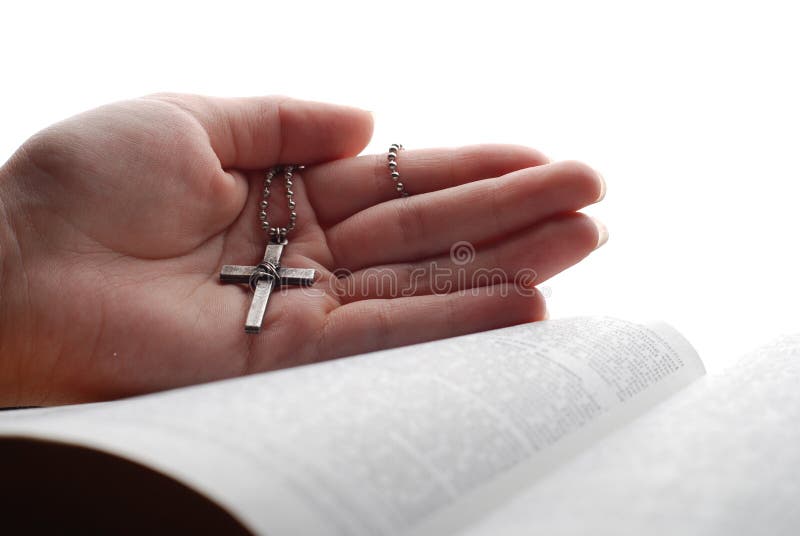 Hands over Bible praying stock image. Image of holy, church - 5110291