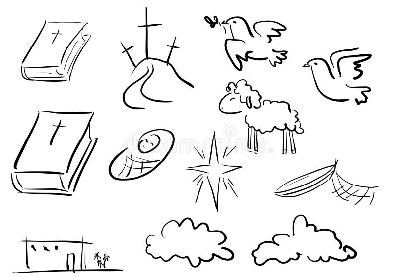 Bible doodle stock vector. Illustration of house, star - 93492879