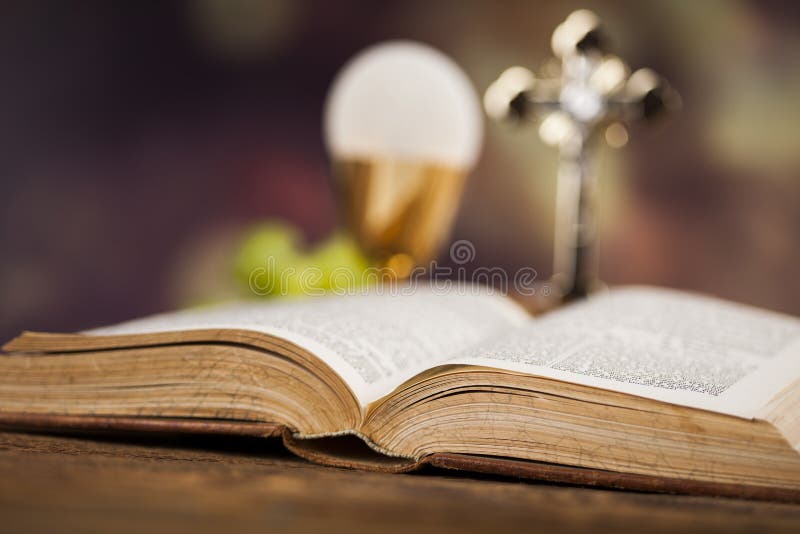 Bible, Eucharistie, Sacrement De Fond De Communion Photo stock - Image ...