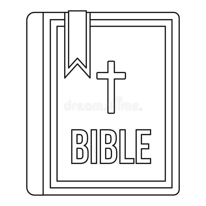 Bible icon , outline style stock vector. Illustration of holy - 144017526