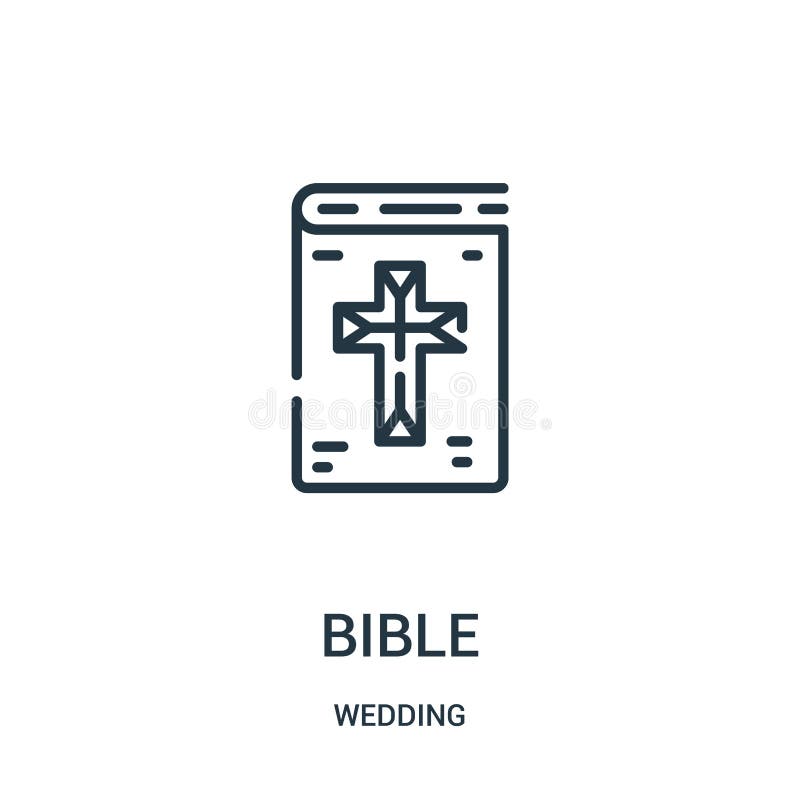Bible Icon Vector from Wedding Collection. Thin Line Bible Outline Icon ...