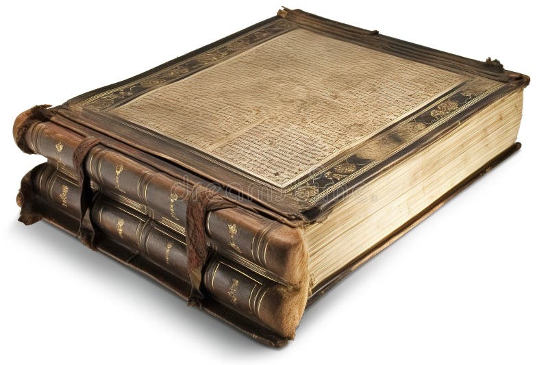 Bible Set Isolated on White Background Stock Image - Image of aged ...