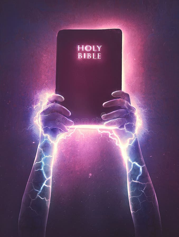 Bible with Lightning and Cracks Stock Image - Image of christian ...