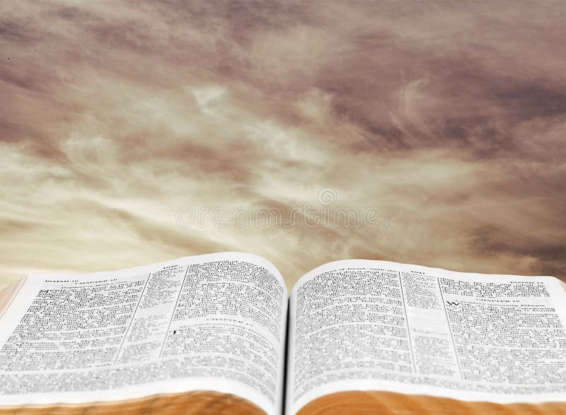 Dramatic Sky With Open Bible Stock Photo - Image of mystical, fantastic ...