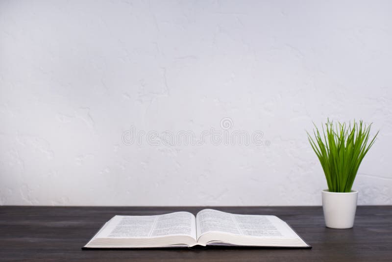 The Bible is Open. Holy Bible, on the Table. Prayer. Stock Image ...
