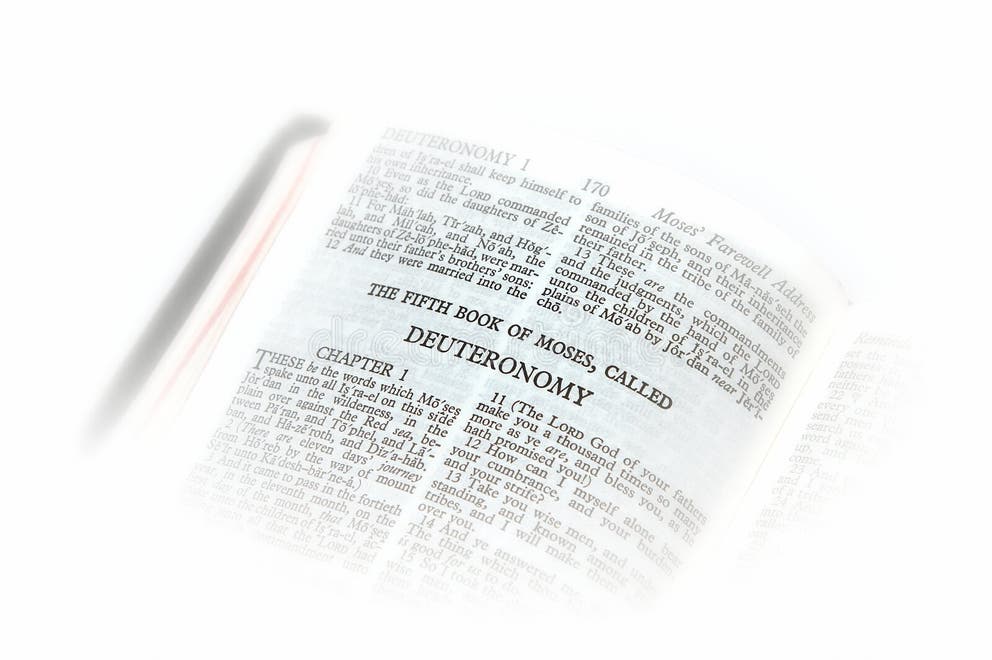 Bible Open To Deuteronomy Vignette Stock Image - Image of moses ...