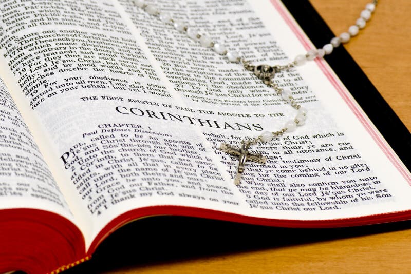 Bible Page - Corinthians stock image. Image of scriptures - 8302429