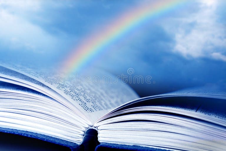 Bible with rainbow stock image. Image of source, science - 15028345