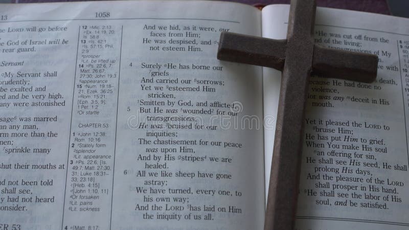 Bible Scripture Passage of the Book of Isaiah 53 and Verses 3-7. the ...