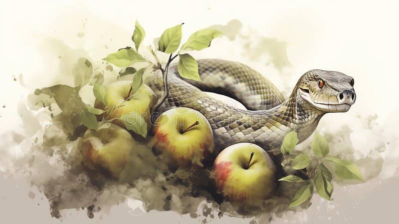 In the Bible, Snake Symbolizes Devil Temptation, Leading Eve To Eat ...