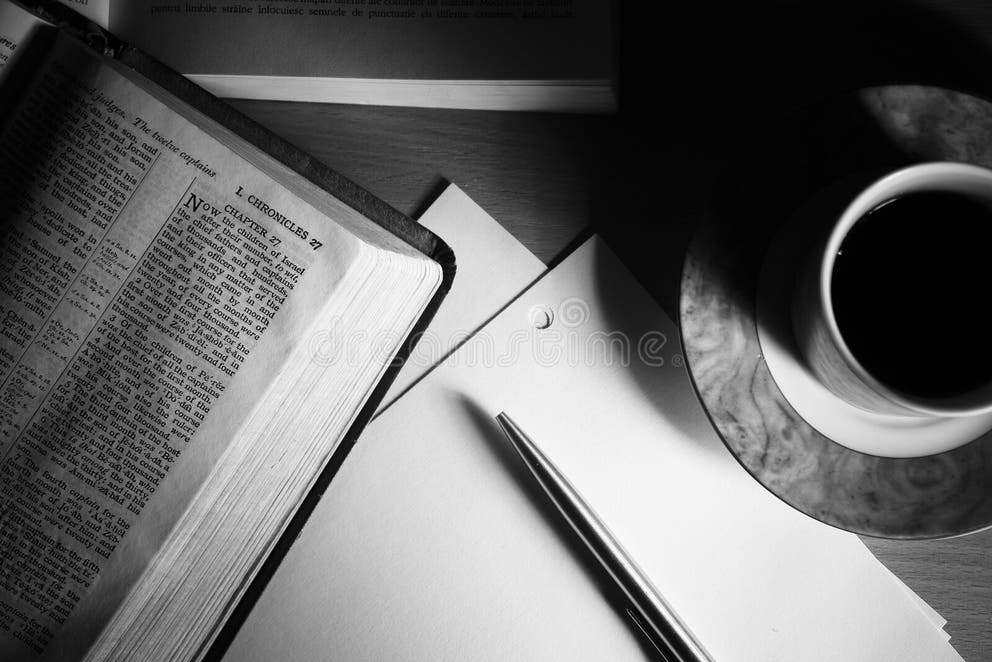 Bible Study 2 BW stock photo. Image of religion, hands - 1833040