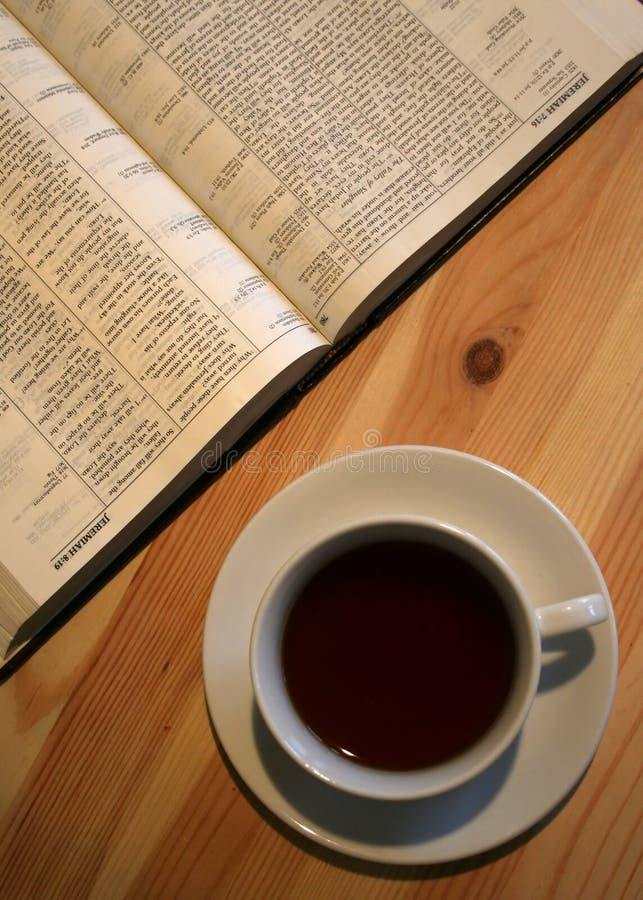 Bible on the Table with the Cup of Coffee Stock Image - Image of table ...