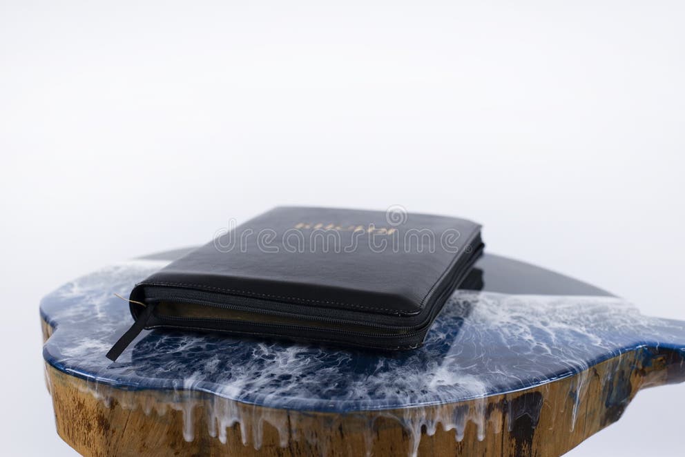 Bible on the Table. Holy Scripture on a White Background. Stock Image ...