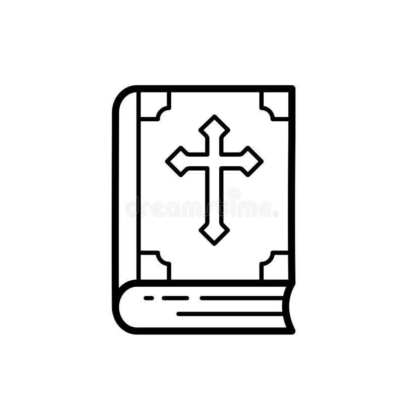 Bible - vector icon stock vector. Illustration of cross - 355963563