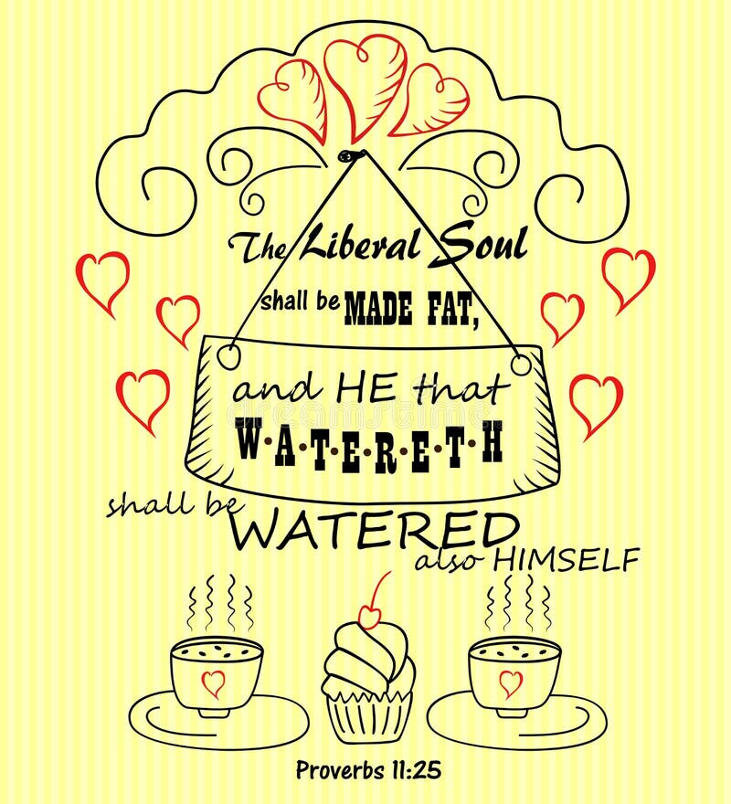 Bible Verse from Proverbs Charitable Soul on Striped Background Stock ...