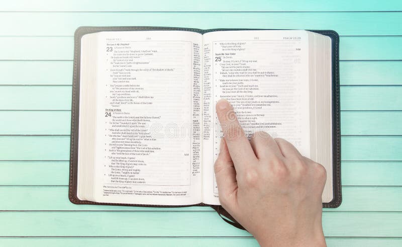 Bible on a Wooden Table Set Out for a Personal Bible Study Stock Image ...