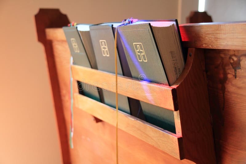 Bibles on a Pew stock image. Image of wooden, belief - 33369097