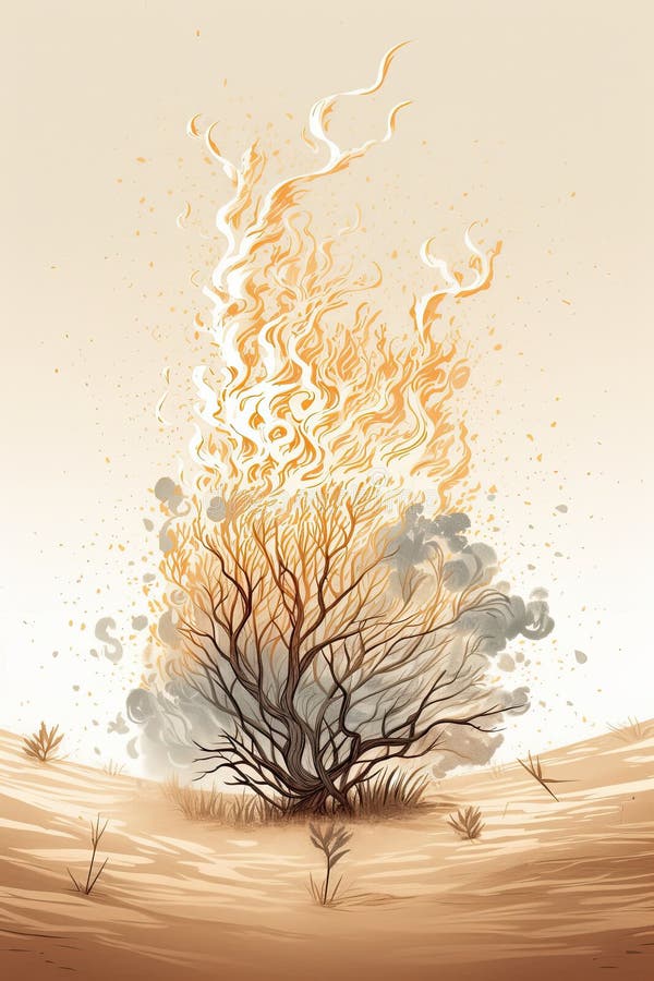 Moses and Burning Bush. Ai Generated Illustration Stock Illustration ...