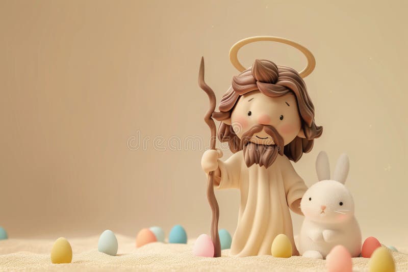 Jesus with Easter bunny stock image. Image of religion - 363278367