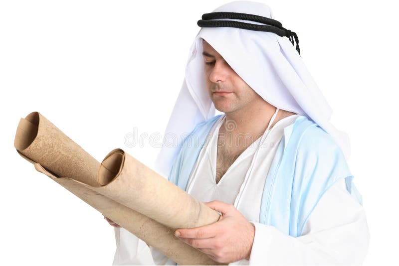 Biblical Man Reading Scroll Stock Photo - Image of jesus, isolated: 3014968