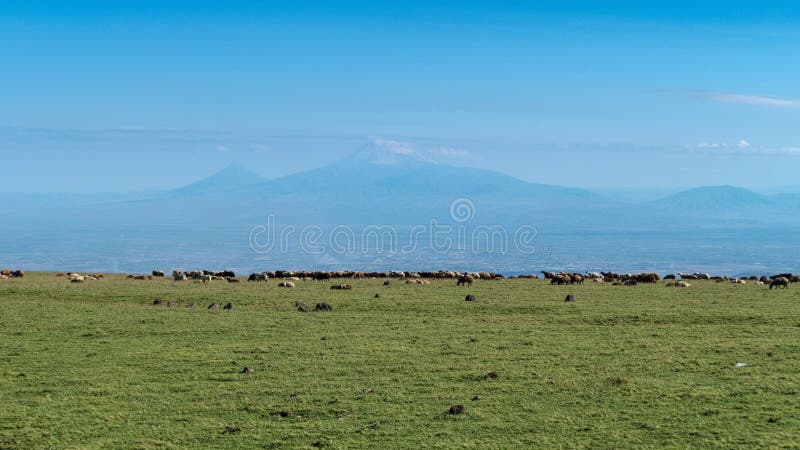 Biblical Mountain Volcano Ararat View Stock Image - Image of volcano ...